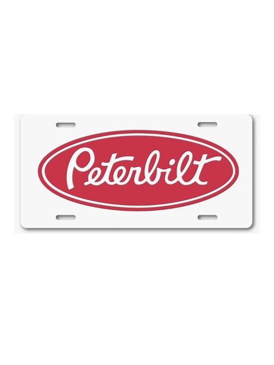 Accents | Peterbilt White Red Light Weight Aluminum Vanity Novelty ...